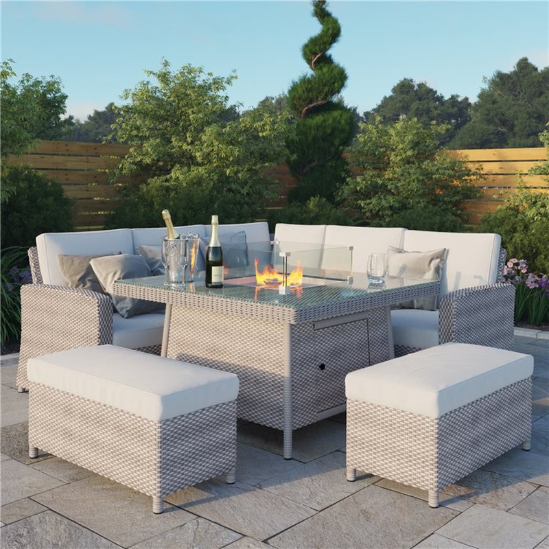 Buy BillyOh Capri Rattan Garden Corner Sofa Set with Firepit Table L ...