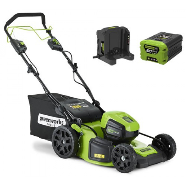 Buy Greenworks GD60LM46SP 60v Self Propelled Cordless Mower c/w Battery ...